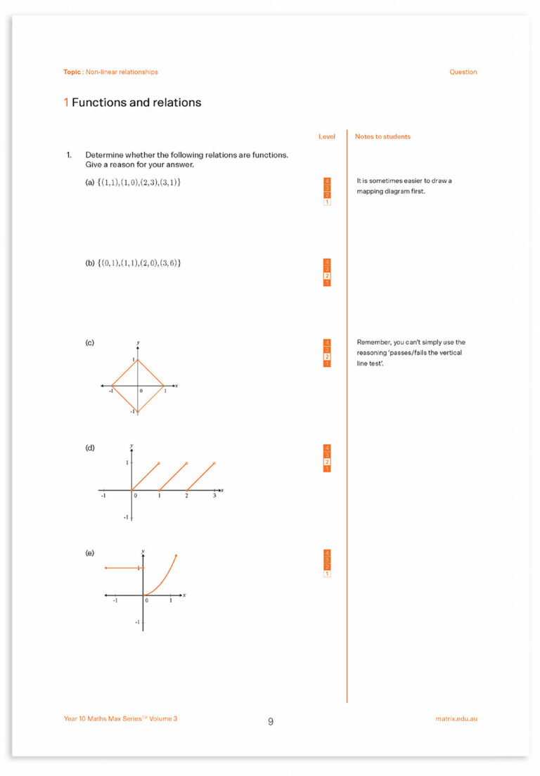 Year 10 Maths Max Series Vol 3: Non-Linear Relationships Revision Book