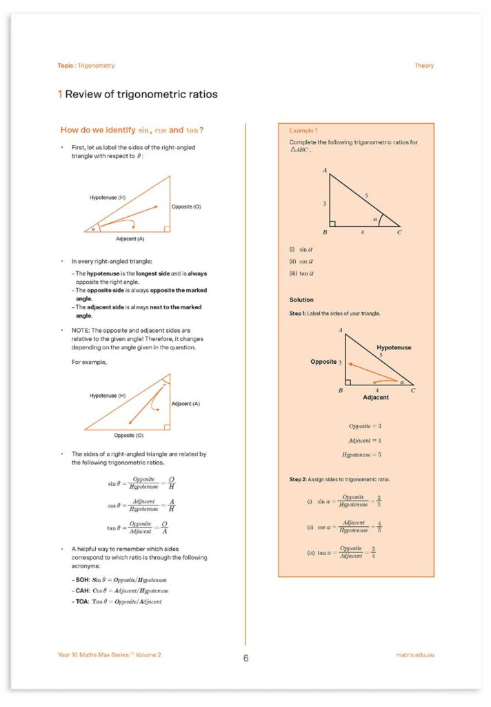 Year 10 Maths Max Series Vol 2: Trigonometry Revision Workbook