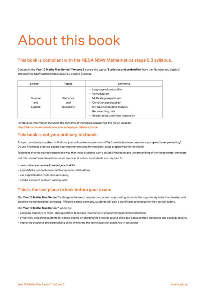 Year 10 Maths Max Series Vol 5: Statistics and Probability